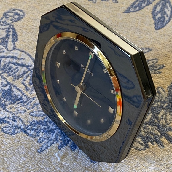Bulova | Other | Bulova Japan Quartz Octagonal Desk Clock Alarm | Poshmark